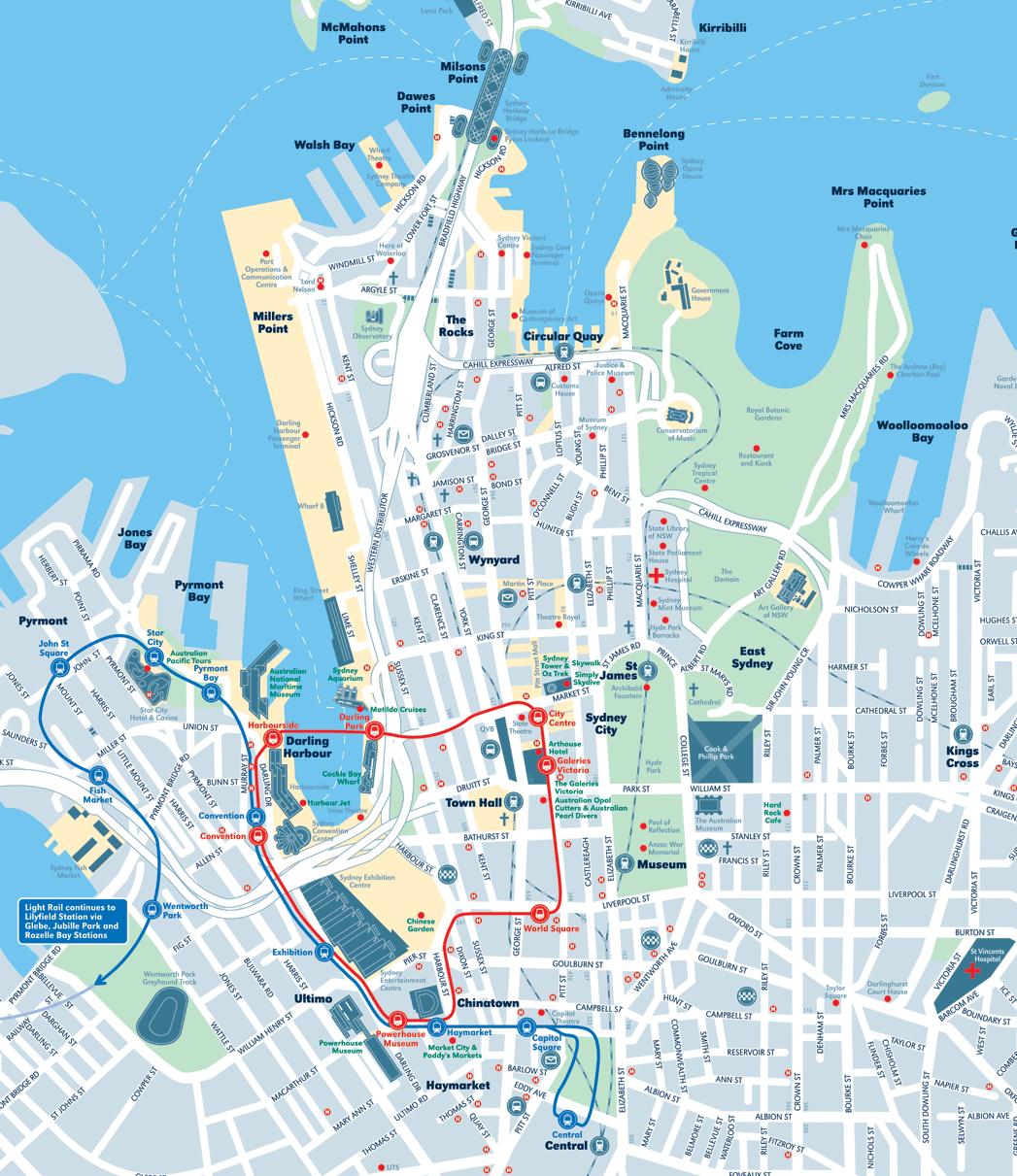 Sydney mappa della città - Mappa della città di sydney (Australia)